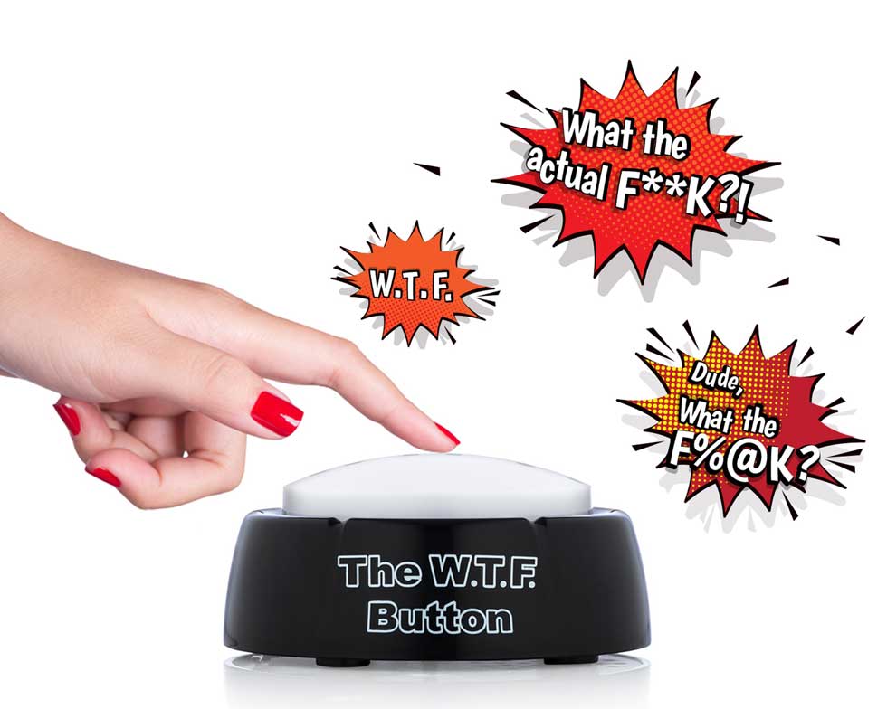 The WTF Button Stress Relief Desk Toy